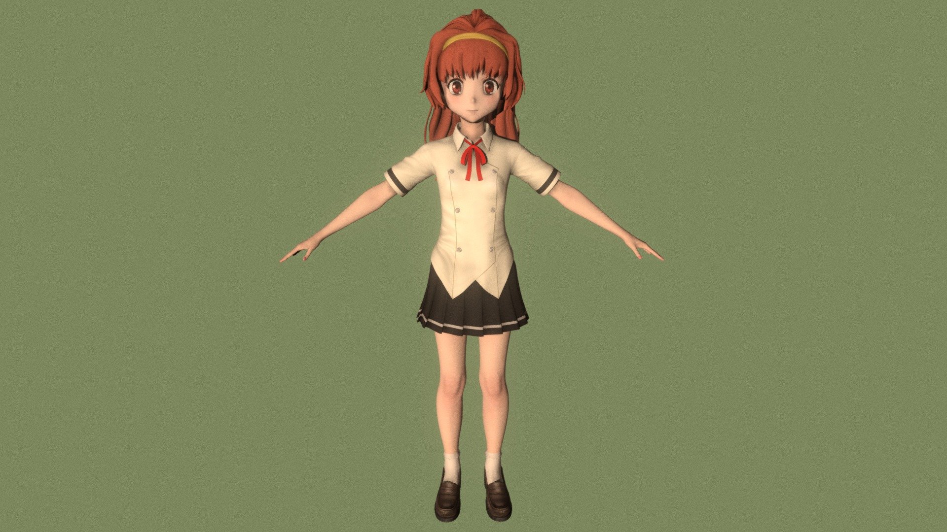 T Pose Rigged Model Of Arisa Takanomiya Buy Royalty Free 3d Model By