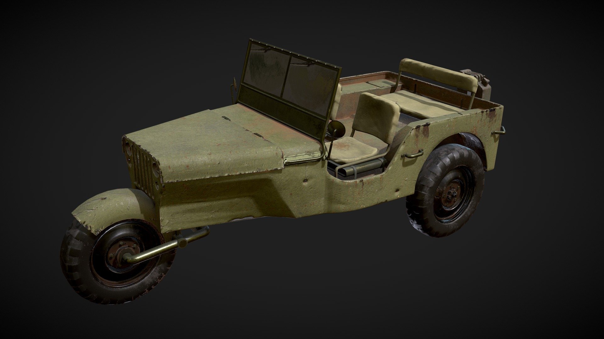 Jeep three wheeler - 3D model by brewoliverin [3770961] - Sketchfab