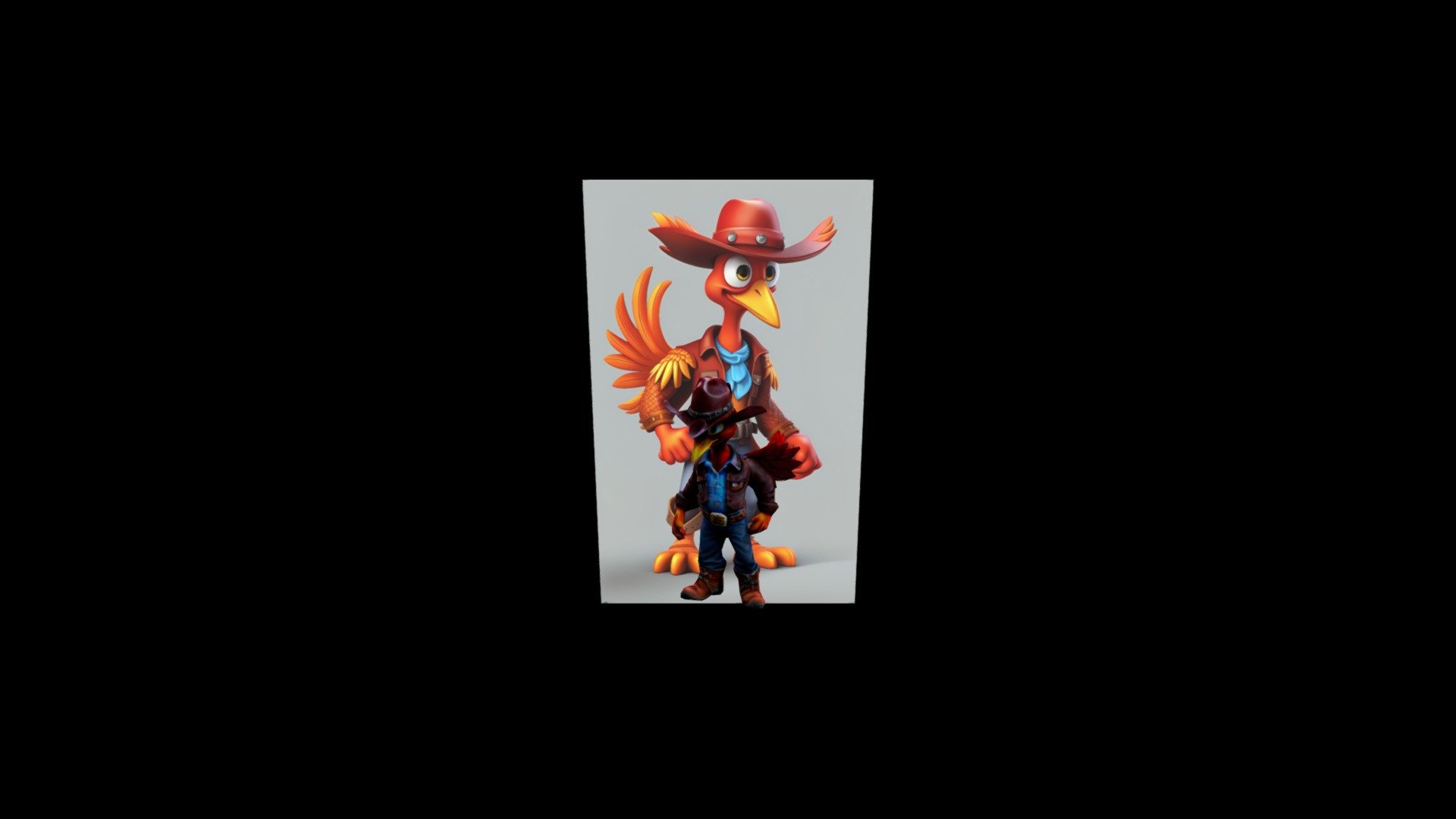 "Cowboy Chicken" A cartoon chicken character - Download Free 3D model ...