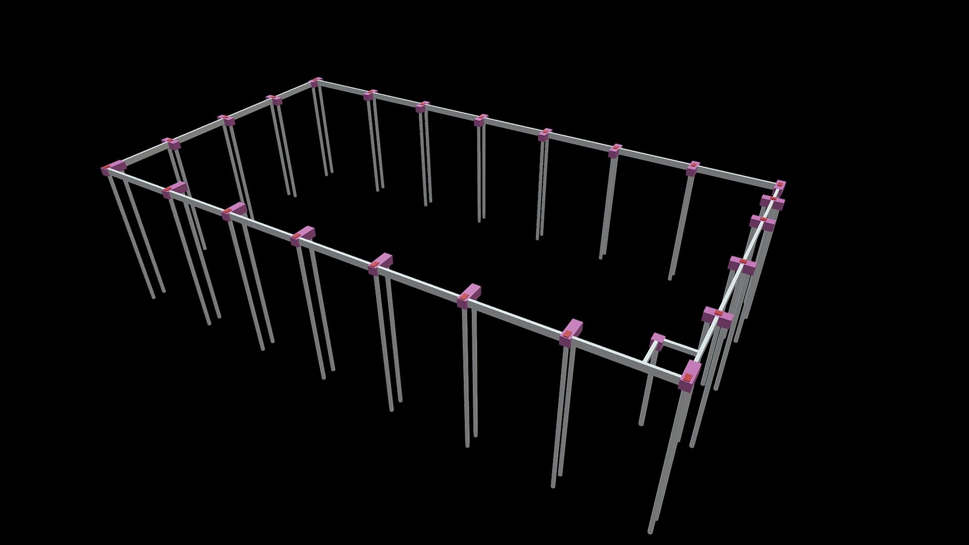 Estrutura Fundação Galpão Metálico VR - 3D model by Eng.º Estruturas ...