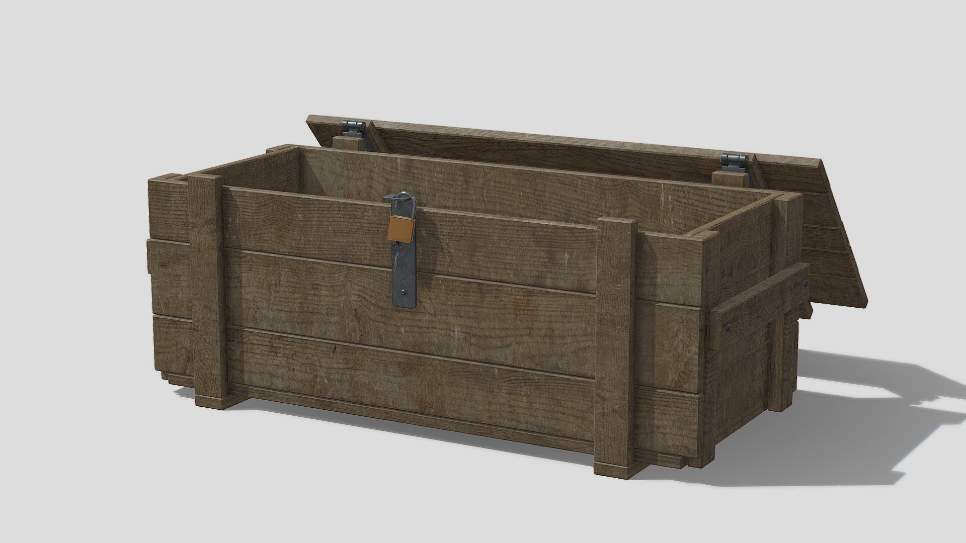 Open Wooden Crate With Lock - Buy Royalty Free 3D model by 3Dee ...