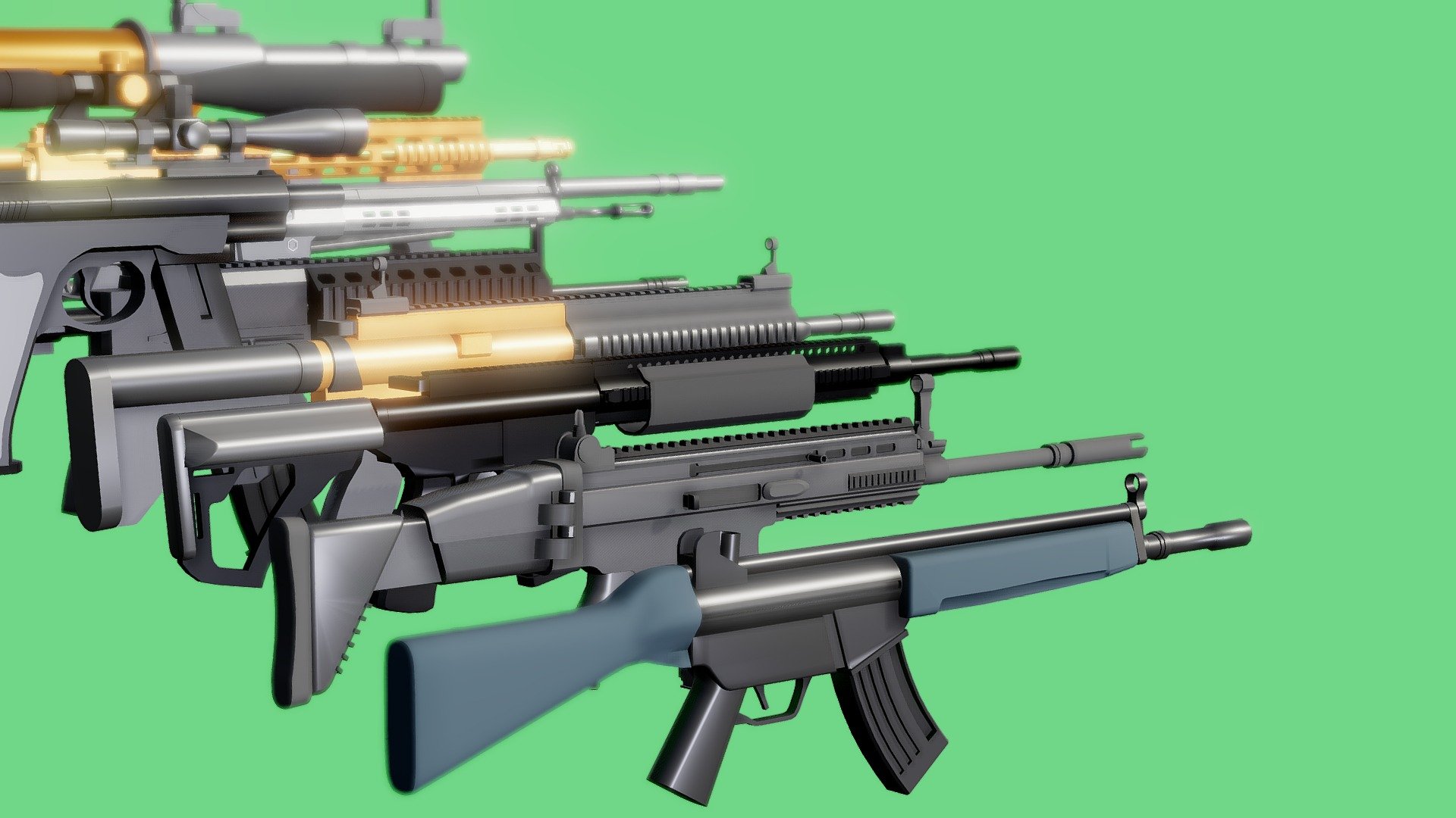 Weapon Pack of 10/100 Part 9 - Download Free 3D model by OBUR Games ...