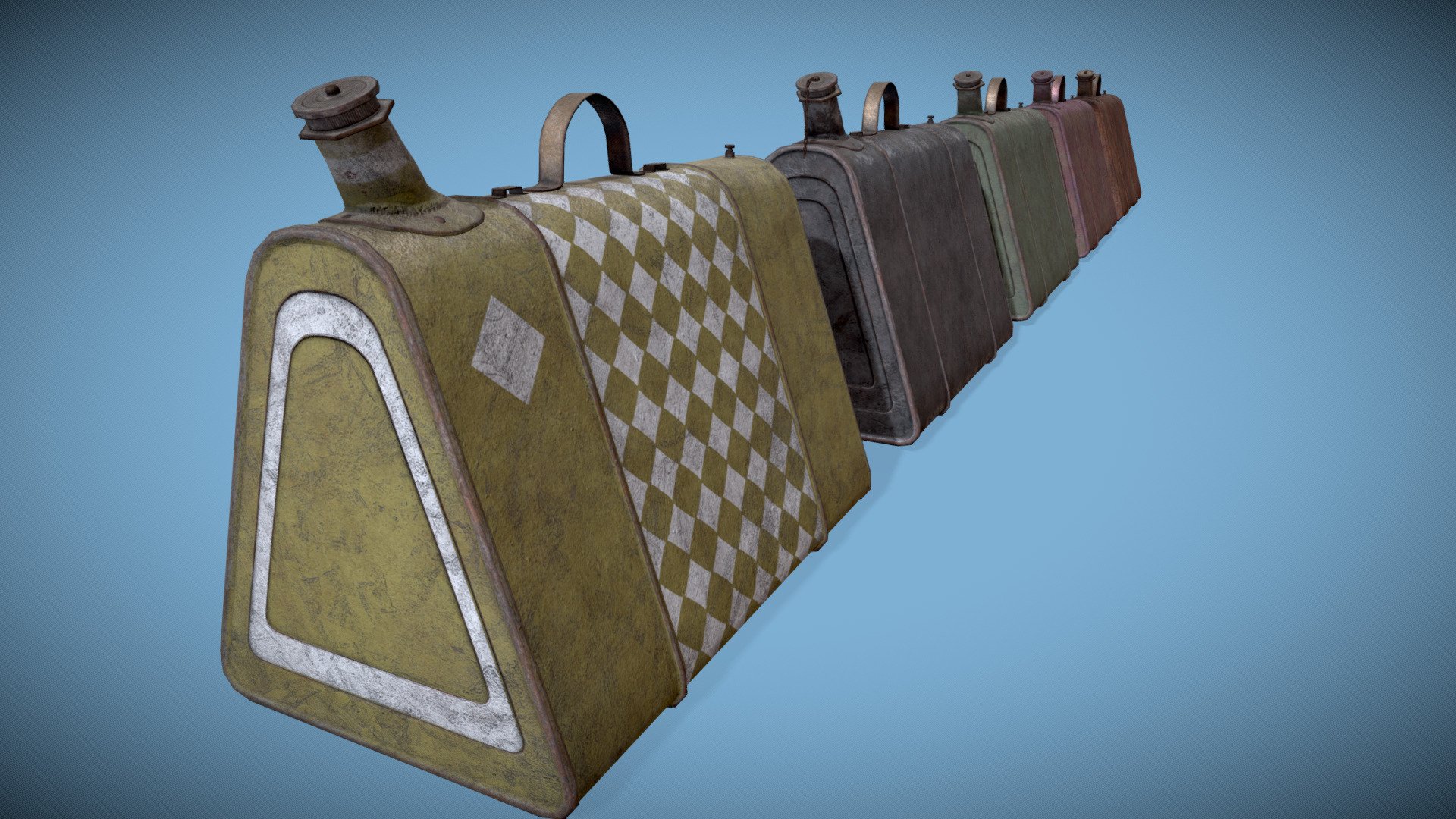 1930s European Style 20L Triangular Oil Can - Buy Royalty Free 3D model ...