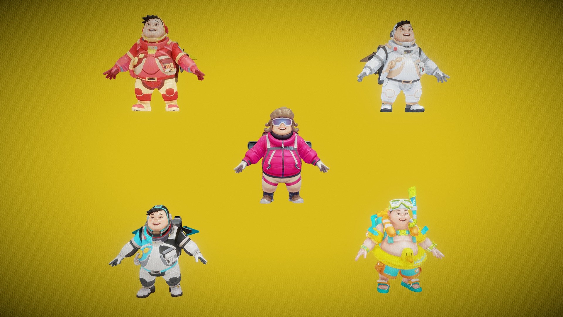 Fat boy collection - Buy Royalty Free 3D model by Luna Studio ...