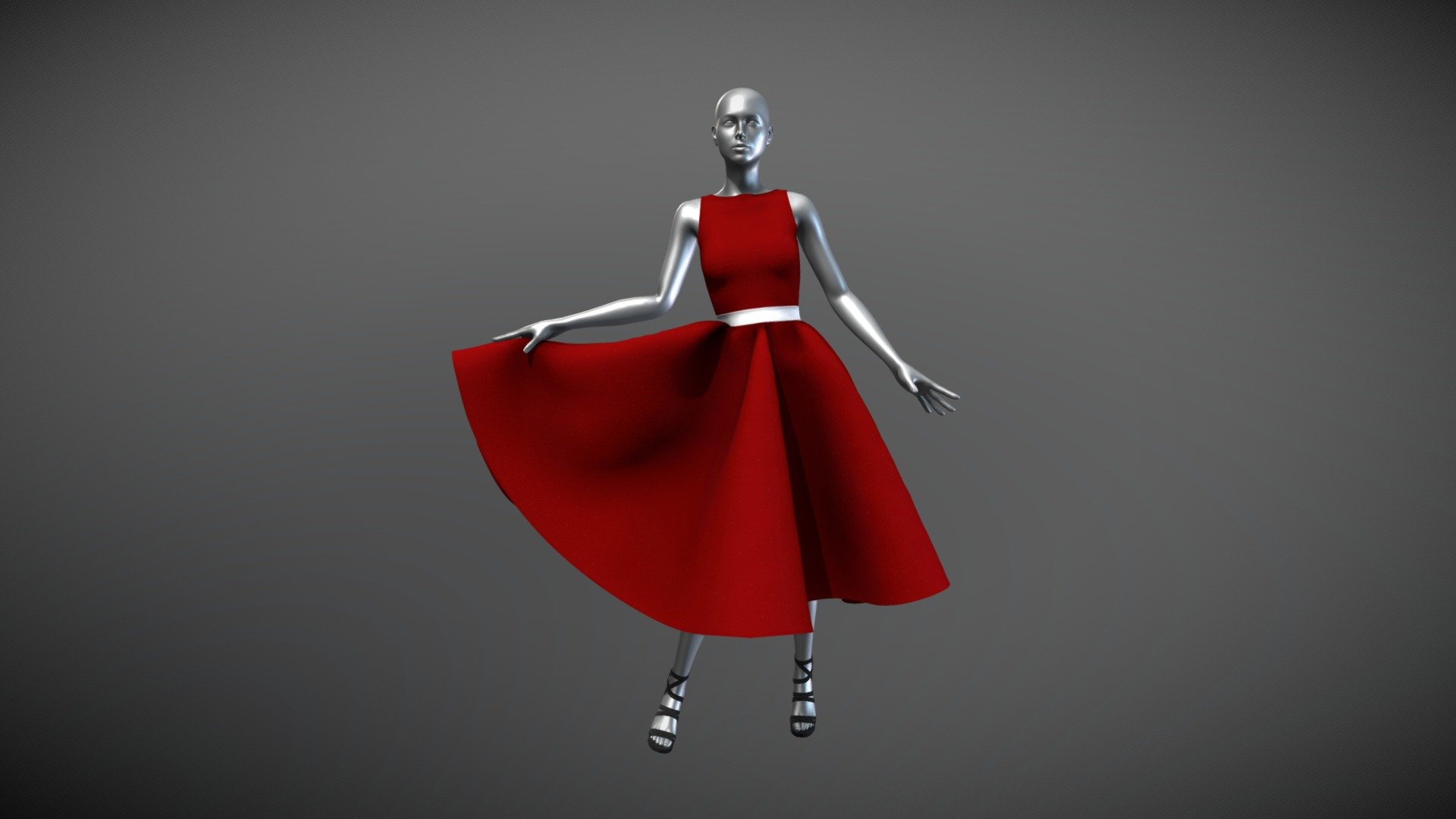 Red Dress - 3D model by Innowise: Experimental Models 3D Catalogue ...