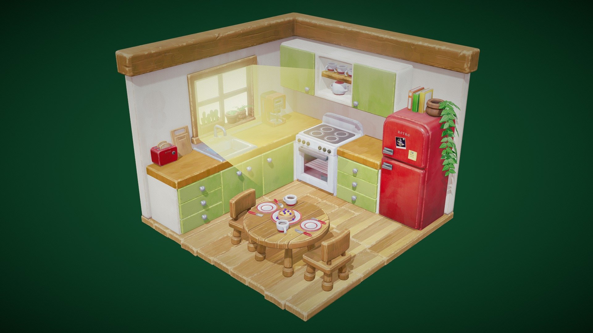 Stylized Kitchen Diorama - Buy Royalty Free 3D model by ...