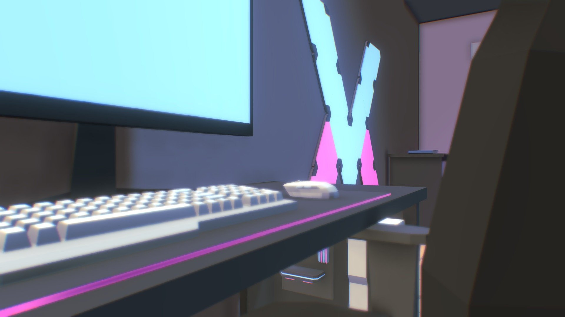 Low Poly Gaming Bedroom - Download Free 3D model by Waven ...