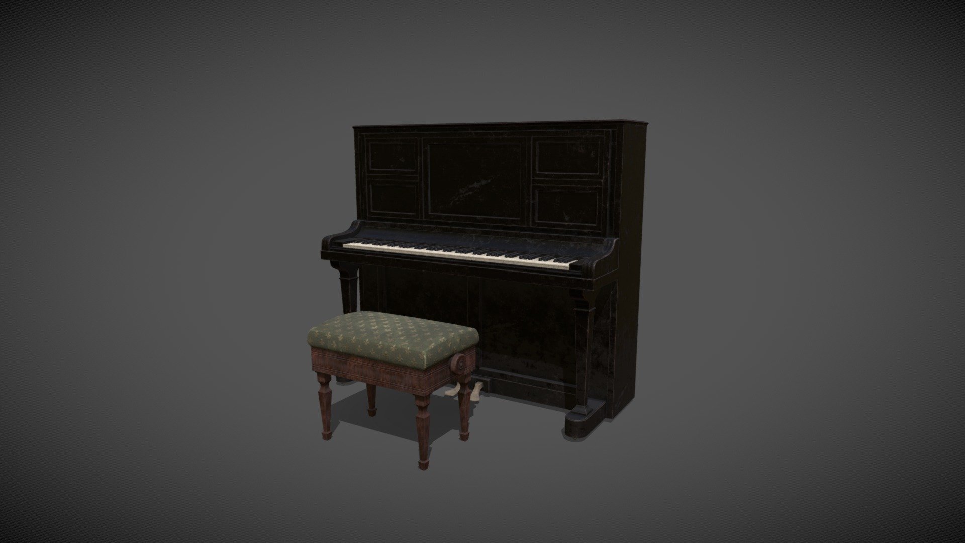 Piano and Stool - 3D model by Dumokan Art (@dumokanart) [379d356 ...