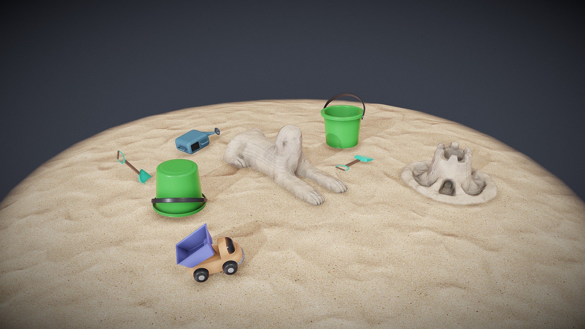 Game Ready | Beach Toys and Sand Figures - Buy Royalty Free 3D model by ...