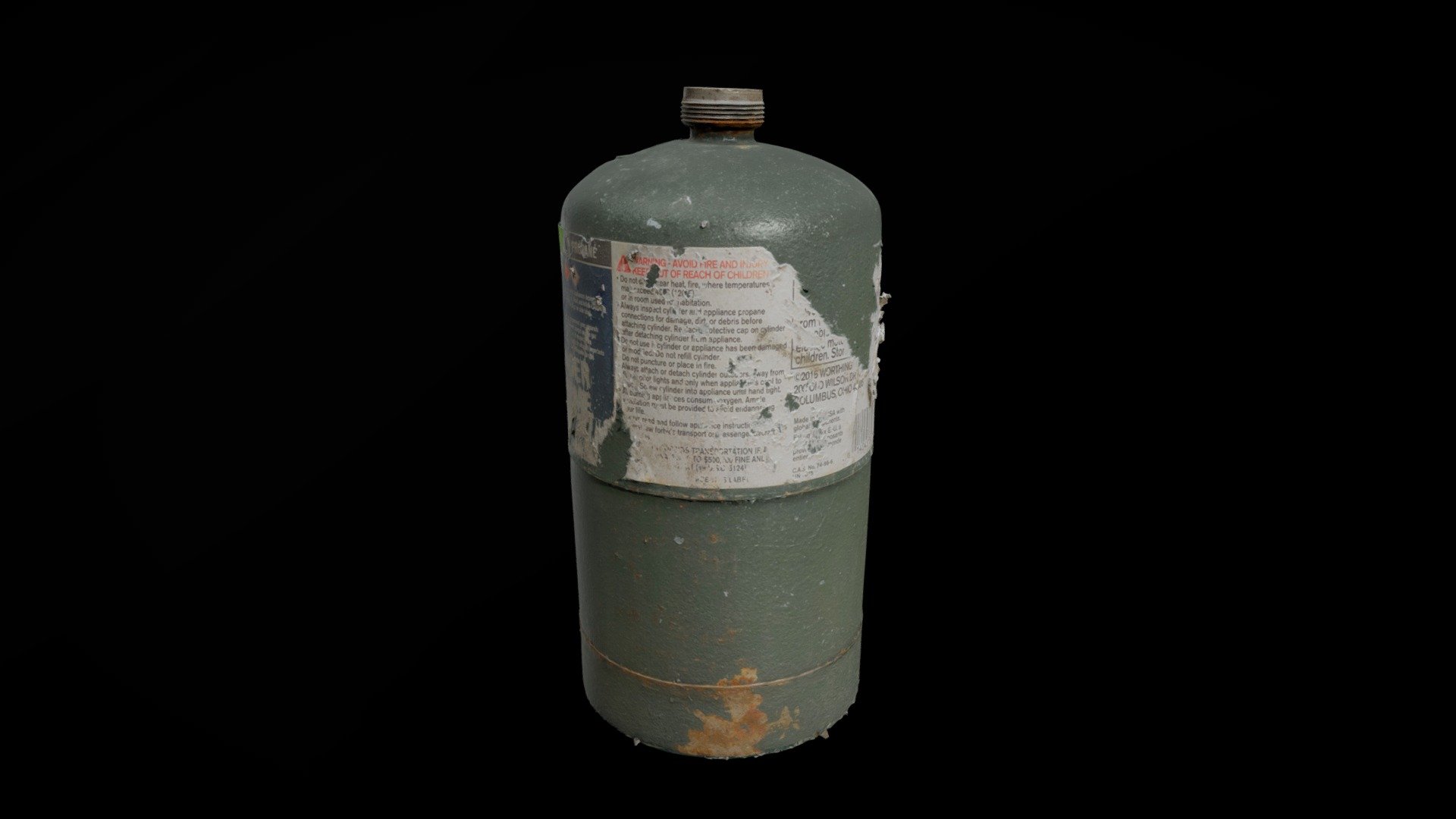 A green propane cylinder(tank) - 3D model by digiPROPS [37ac3ed ...