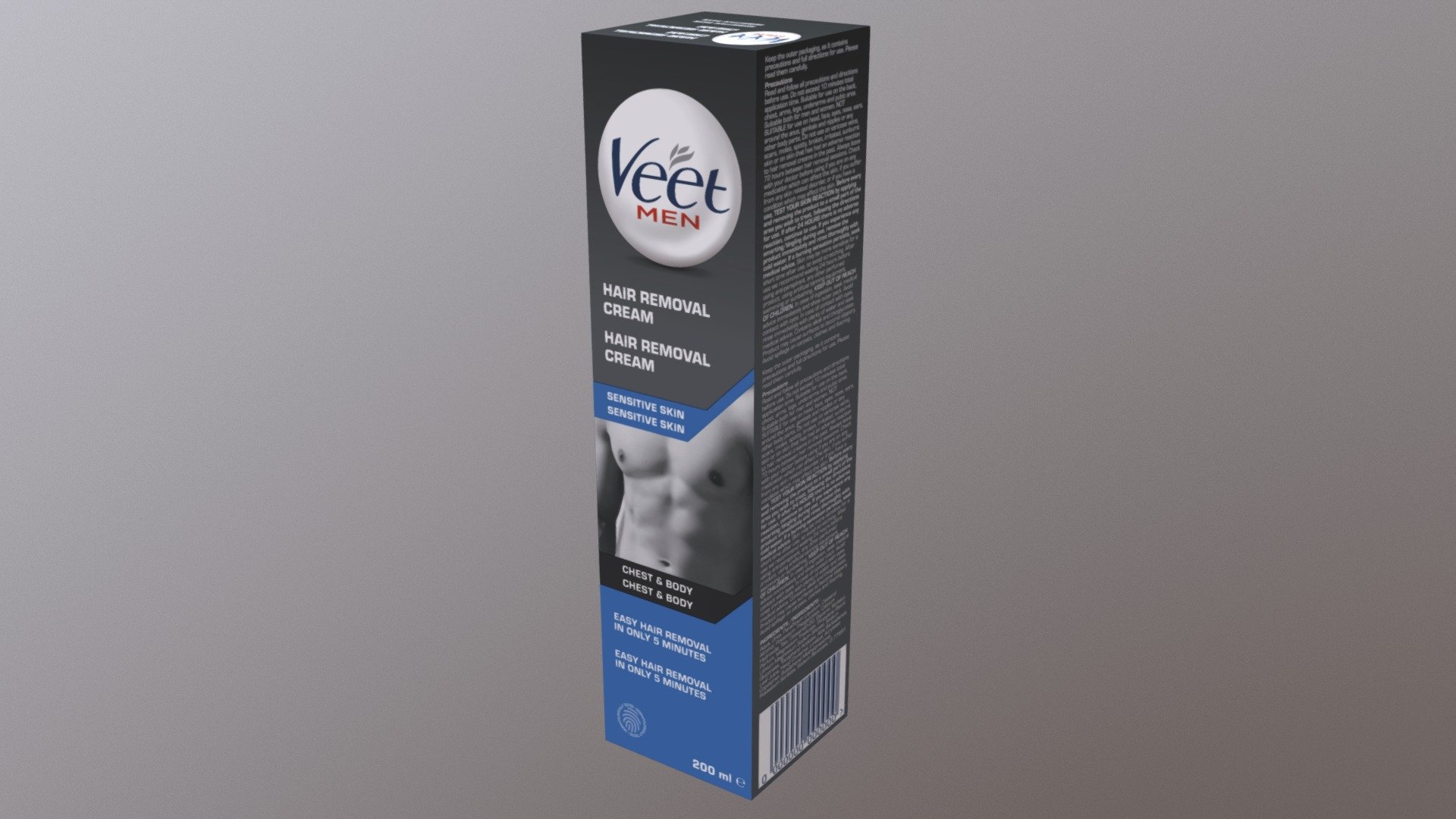 Veet for Men carton - sensitive - 3D model by Leigh (@lsaunders ...