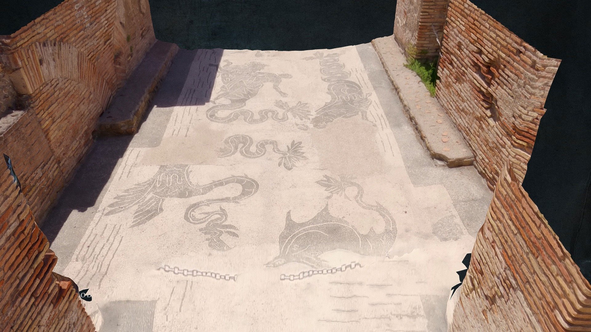 Mosaic baths of the Jealous One - Ostia | ITALY - 3D model by ...