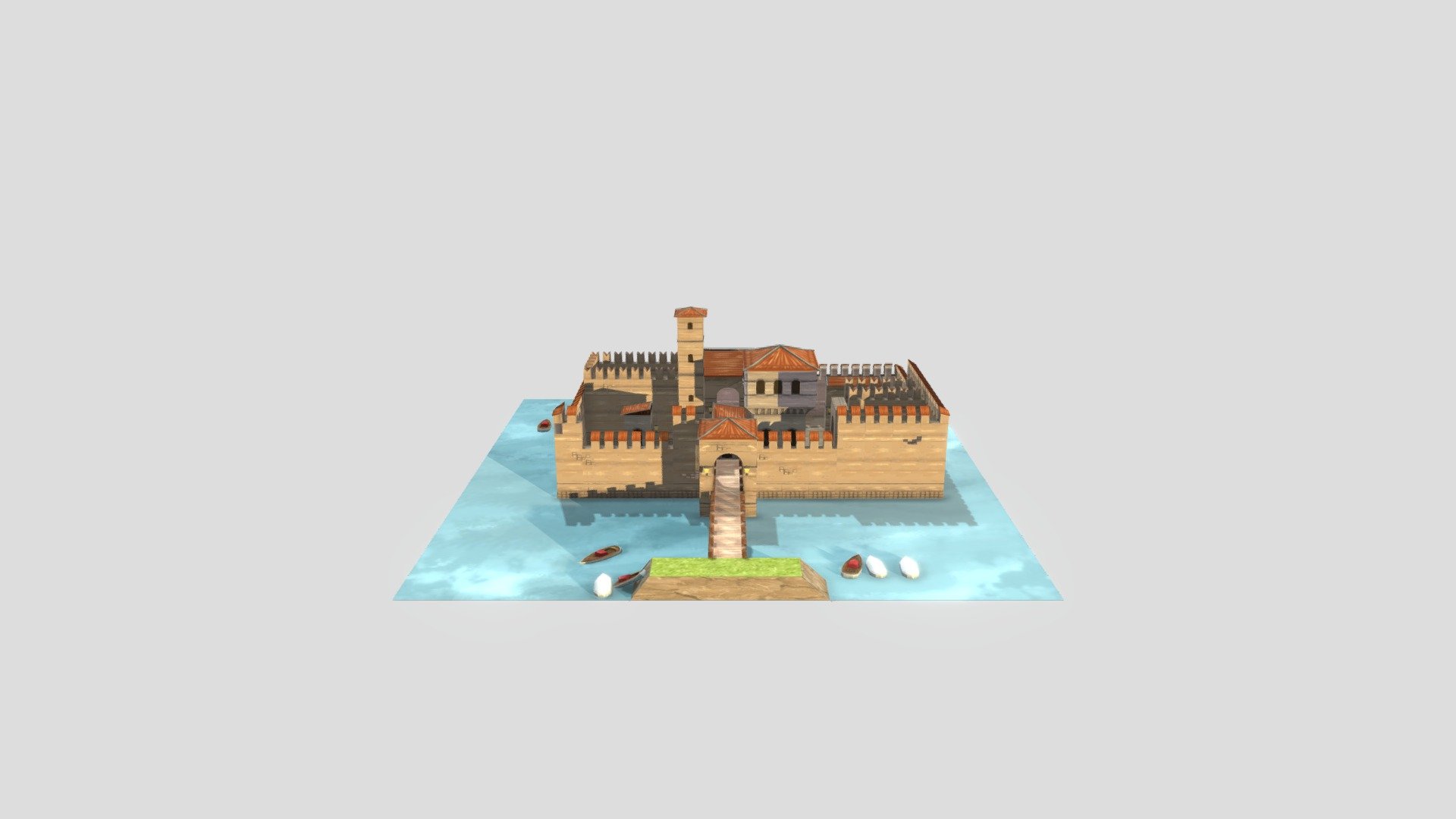 Low poly Italian Castle Modular environment - Download Free 3D model by ...