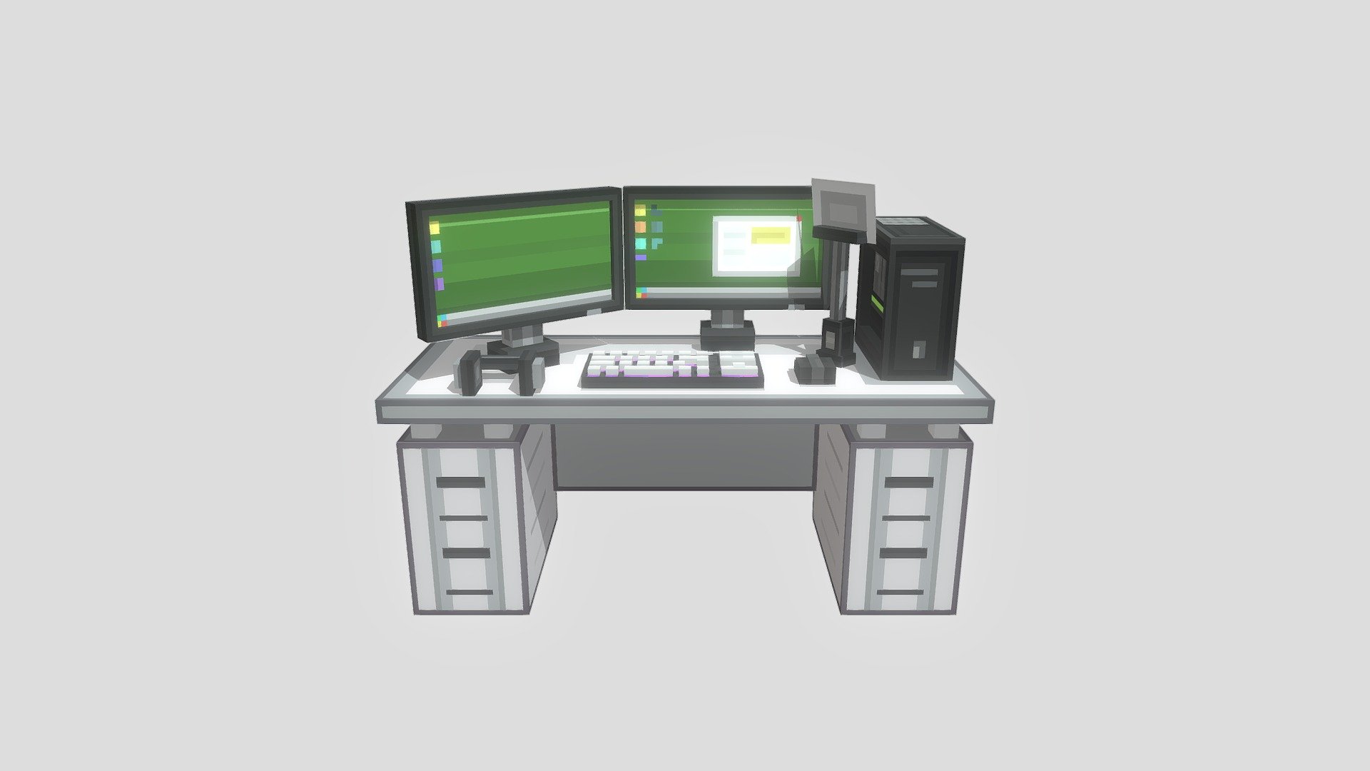 Gaming Desk 1 / 3D MODELING - 3D model by Emrily [37b775c] - Sketchfab