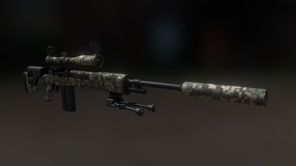 M14 DMR (Digi camo) - 3D model by dredey [37b858e] - Sketchfab