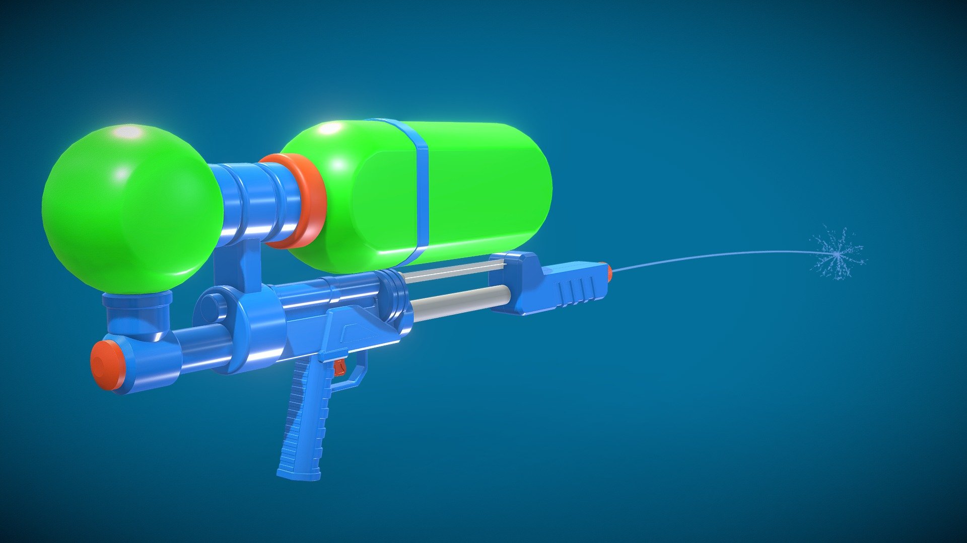 Unbranded Water Blaster with water Splash - Buy Royalty Free 3D model ...