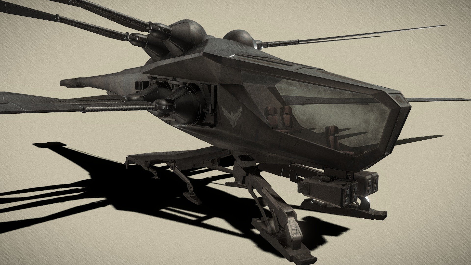 Dune 2021 - Harkonnen Ornithopter - Buy Royalty Free 3D model by ...