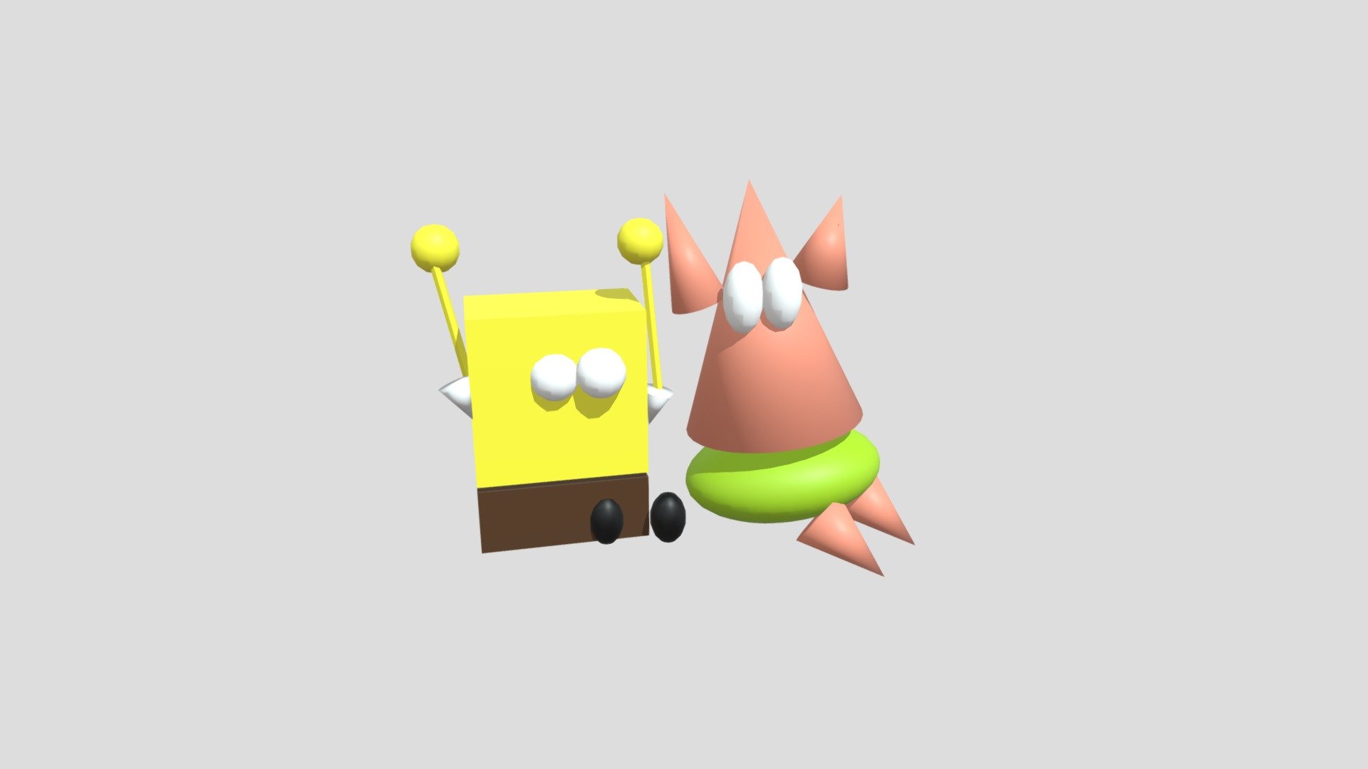 Spongebob and Patrick - 3D model by helekopeter (@peterhasvoldeie ...