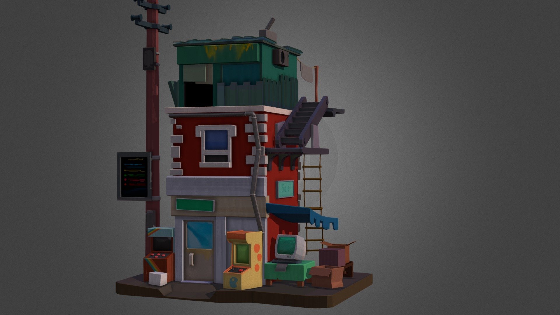 Arcade's Building - Download Free 3D model by Aleps15 [37cc610] - Sketchfab