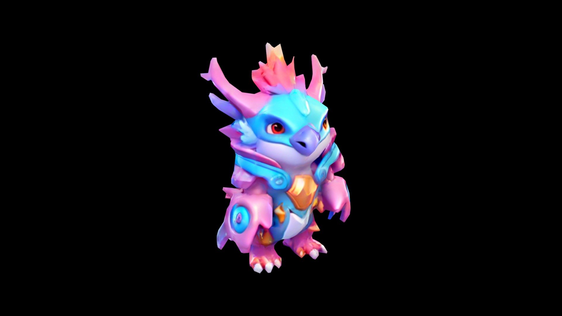 Colorful Dragon Standout pink and blue dragon st - Download Free 3D ...