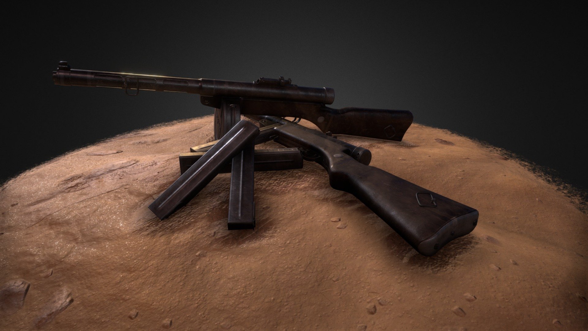 Submachine Gun - Suomi KP/-31 - Buy Royalty Free 3D model by Alex Gomes ...