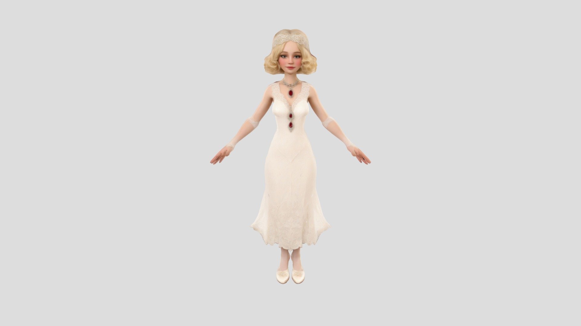 A beautiful blond cartoony debutante - 3D model by mdorsett1984 ...