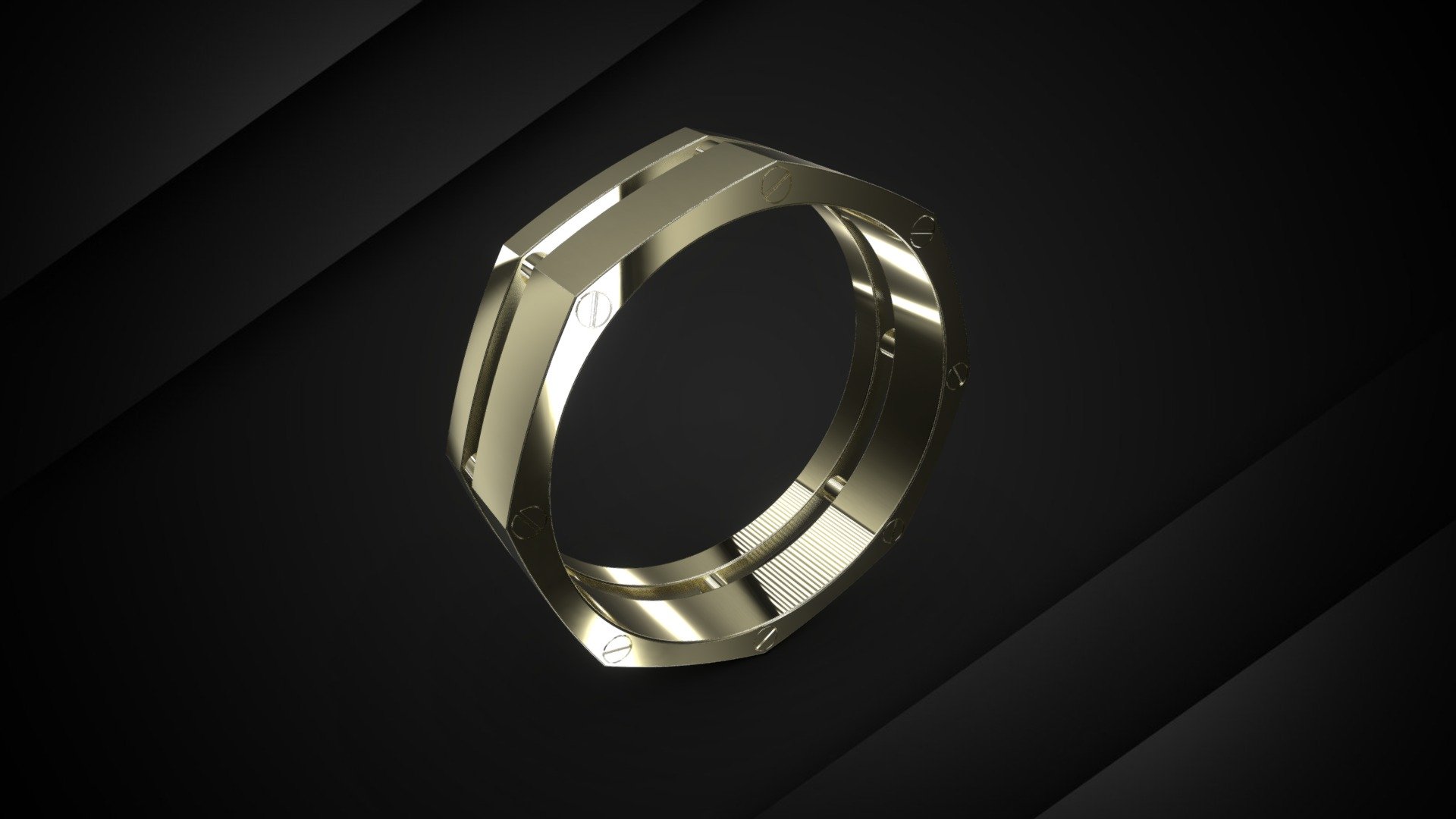 Screws Design Gold Ring - 3D model by Luis Rocha (@TherochaDesigner ...