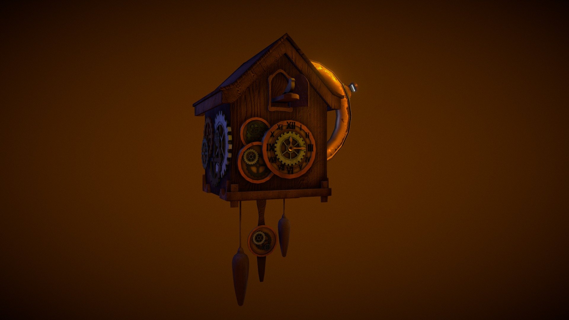 Steampunk Cuckoo Clock - 3D model by pedroh.ricciotti [37e479b] - Sketchfab