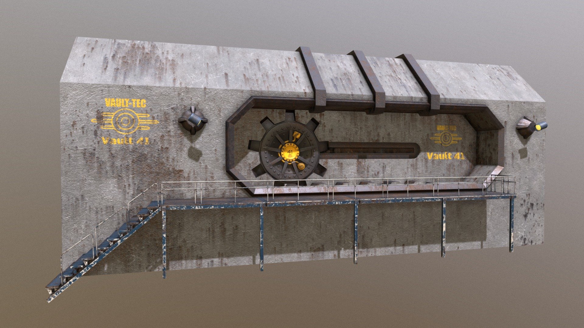 Vault-Tec - Vault 41 Bunkergate - Buy Royalty Free 3D model by Thomas ...
