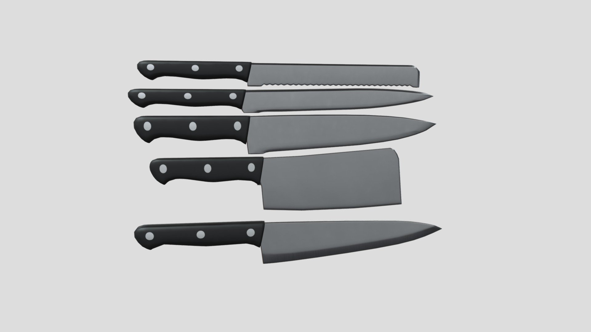 Kitchen Knives Pack (Free) - Download Free 3D model by SkiLLsZ ...