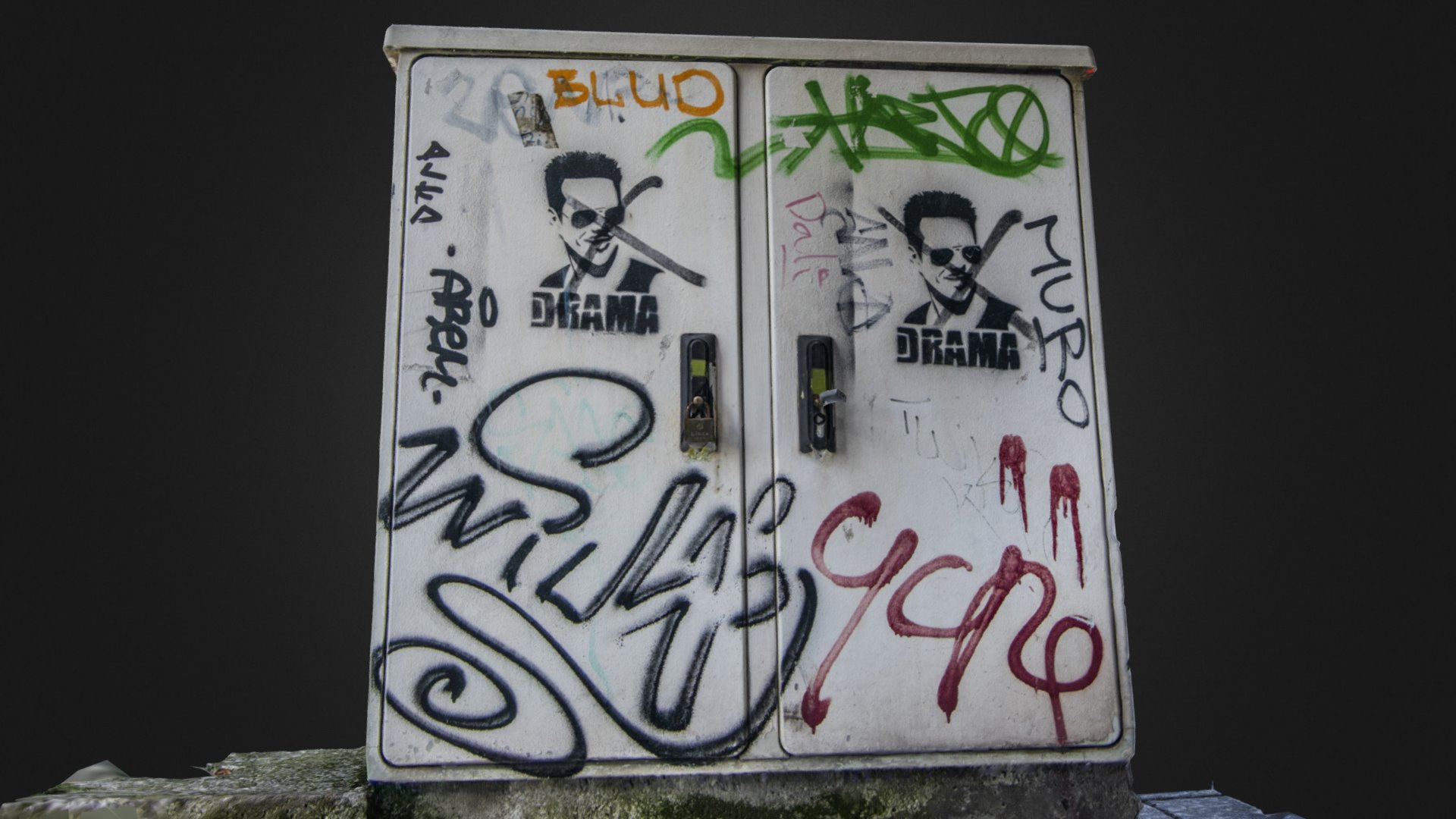 Johnny "Drama" graffiti street cabinet - 3D model by Miguel Bandera ...