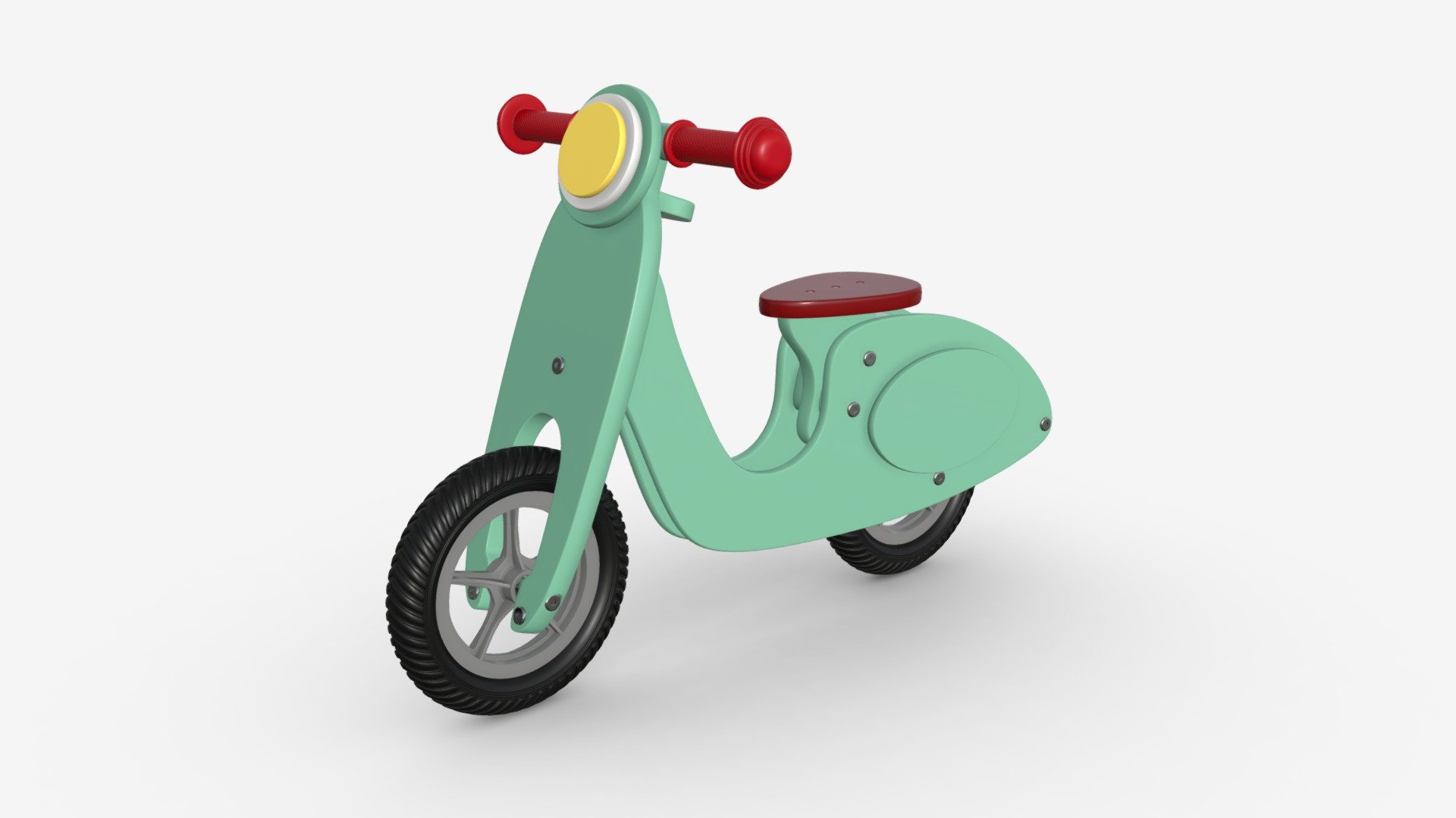 Green scooter balance bike - Buy Royalty Free 3D model by HQ3DMOD (@AivisAstics) [37fe0f5 ...