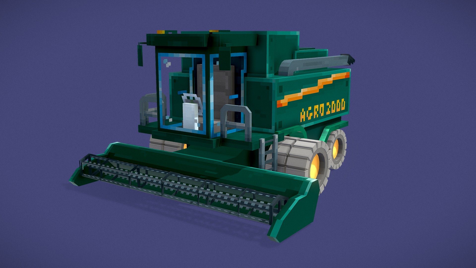 Green Combine | Low Poly | Minecraft - 3D model by Pedro "KOMLOW ...