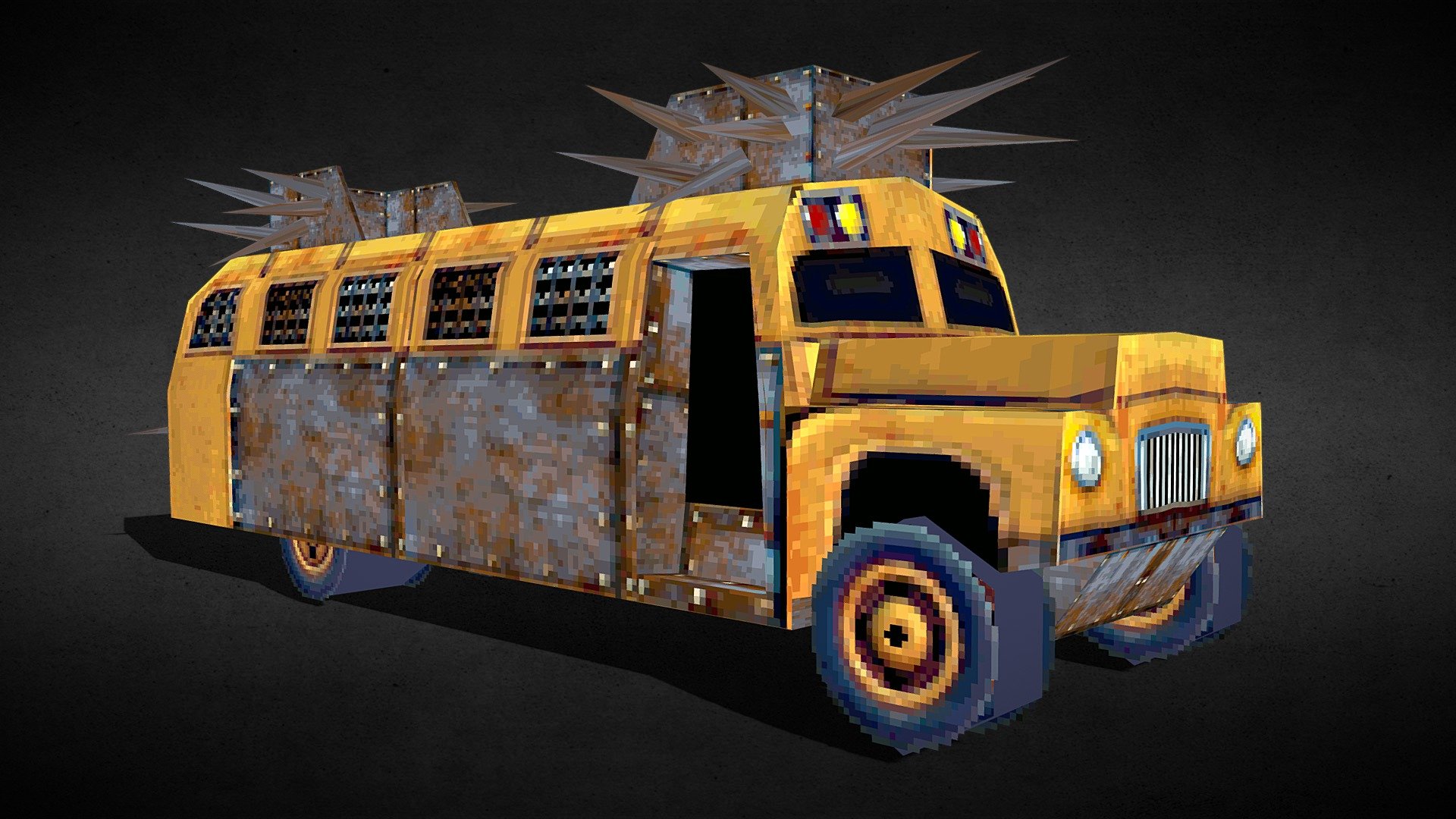 Low Poly Battle Bus (sub 500 triangles) - Download Free 3D model by ...