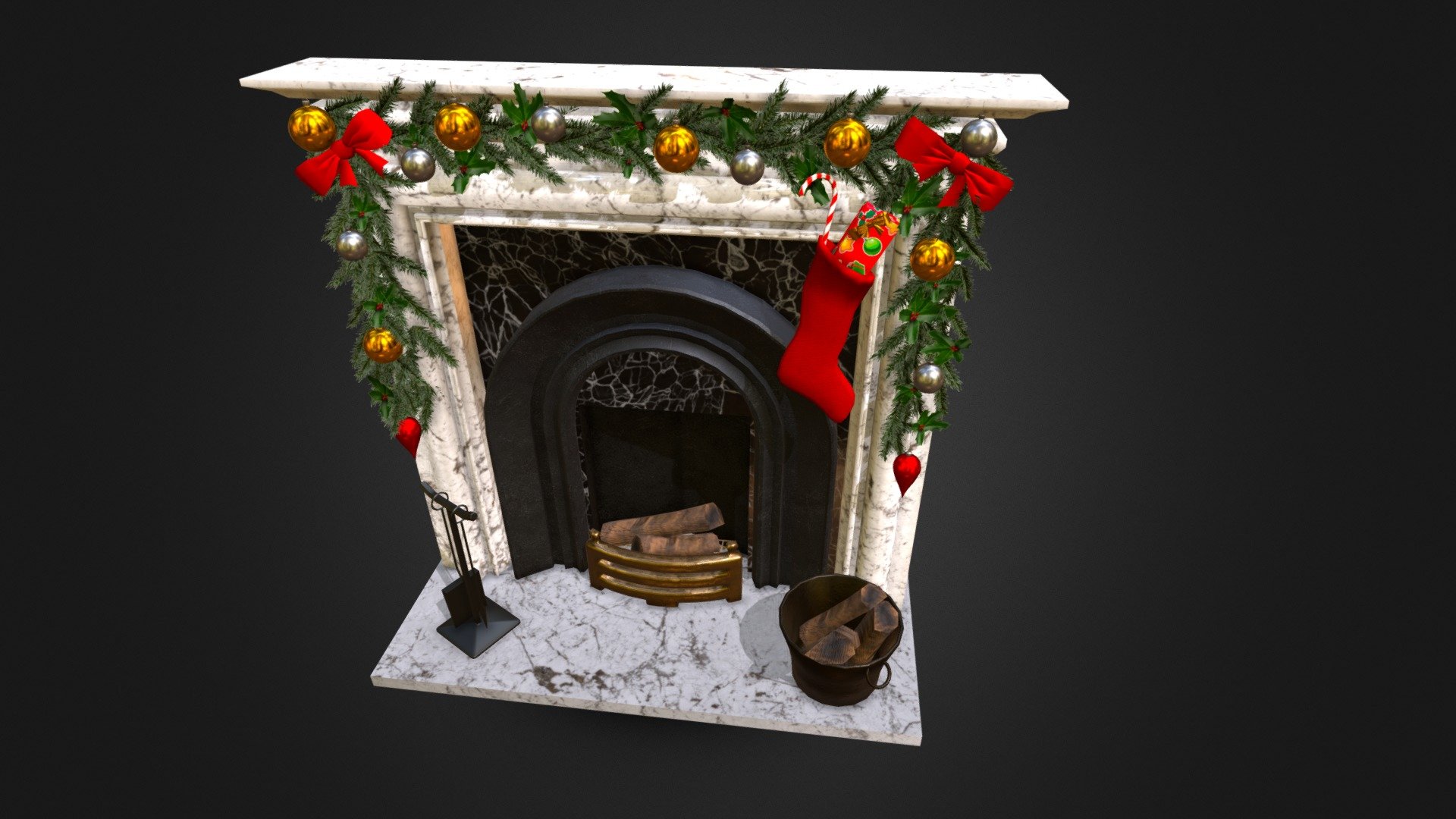 christmas fireplace - Buy Royalty Free 3D model by Phil Gornall ...