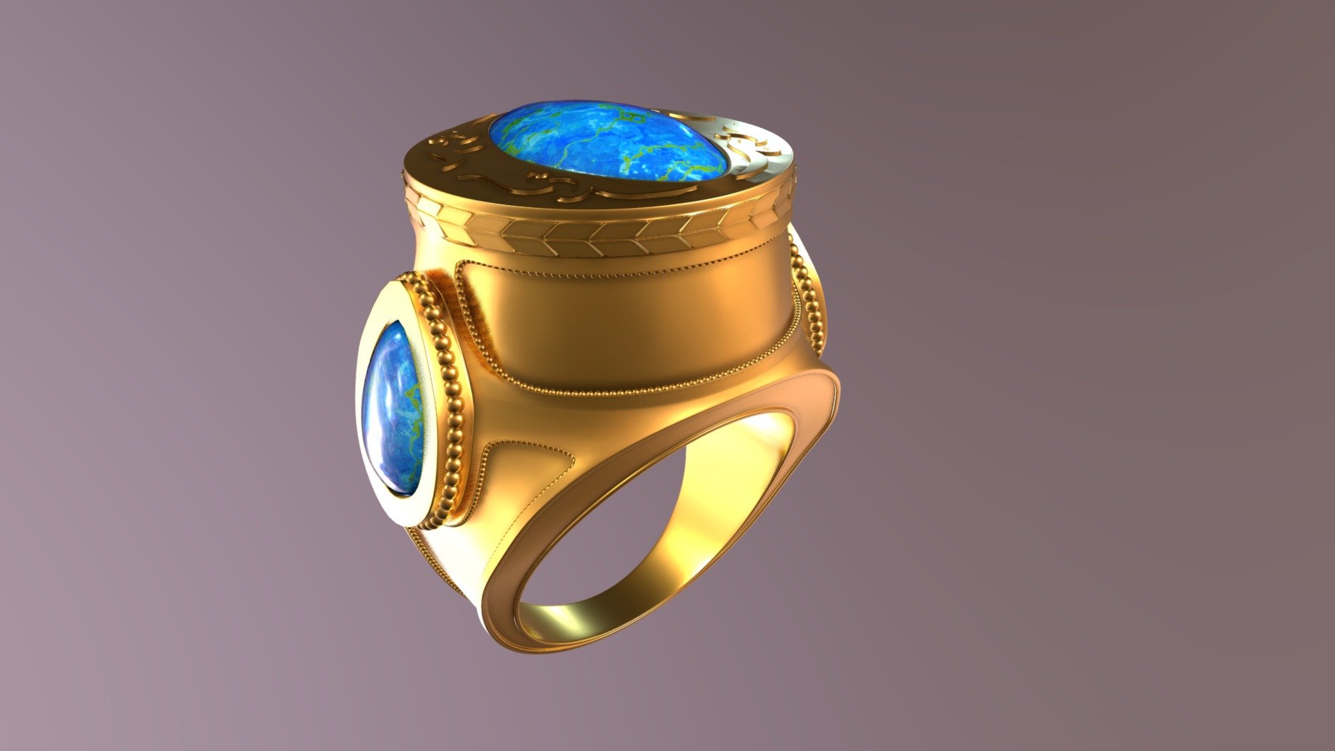 Custom Design Persianate Style Ring - 3D model by BilgeBitig [38081f7 ...