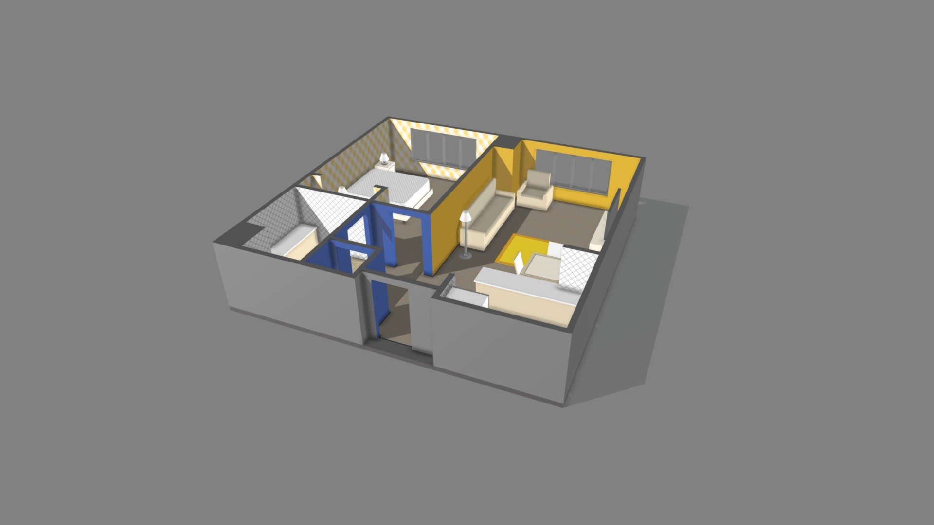 Simple room - 3D model by vr-focus.com (@a.ulianovskiy) [381fa64 ...