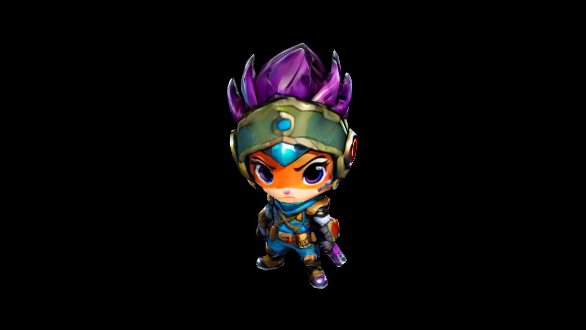 Anime Fighting Game Fighter/Support-The purple a - Download Free 3D ...