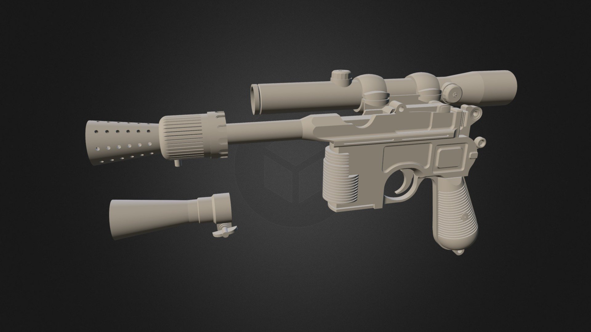 DL-44 + Scope - Final - 3D model by The Hazy Vagrant ...