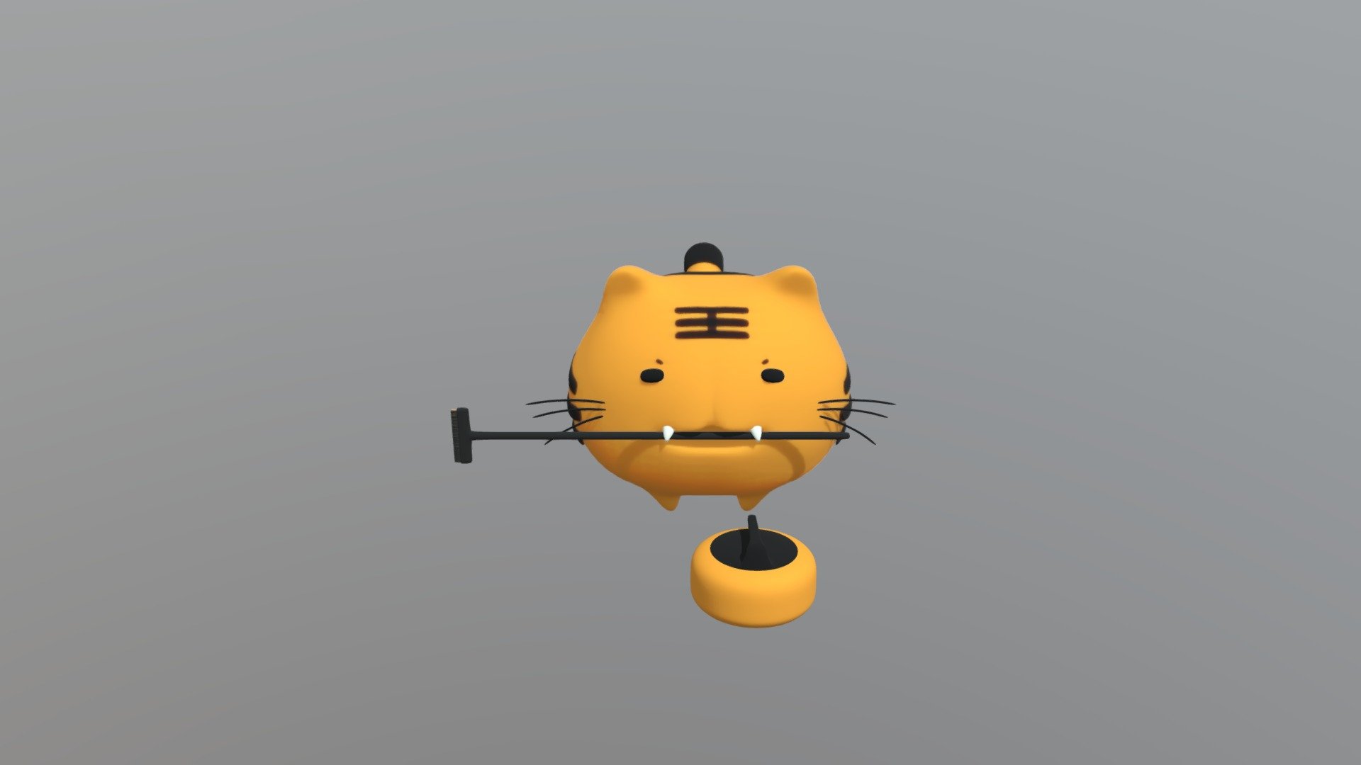 Curling Cartoon Tiger and Ball - Download Free 3D model by ADMA200 ...