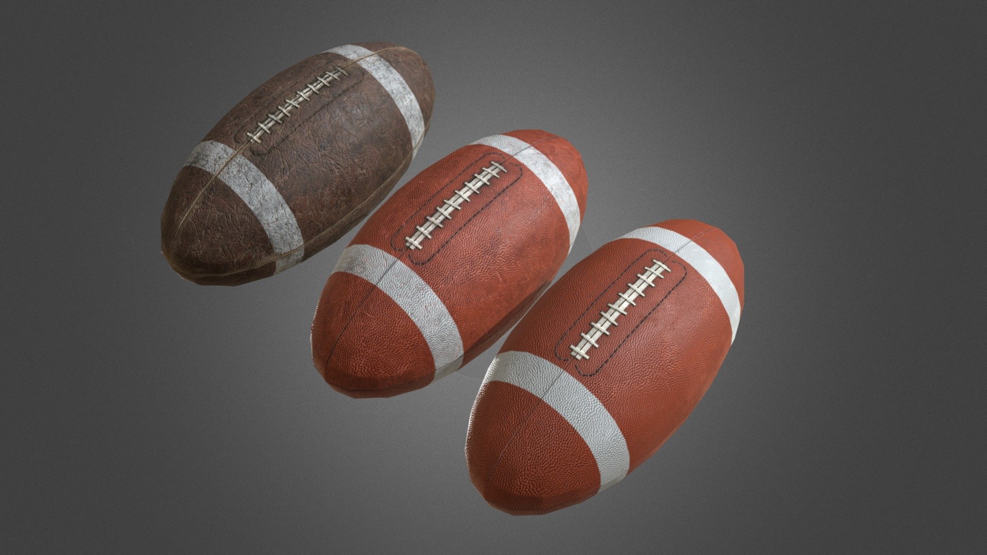 Fotball Rugby SET Low Poly PBR Model - 3D model by AleksandrKorostyliov ...