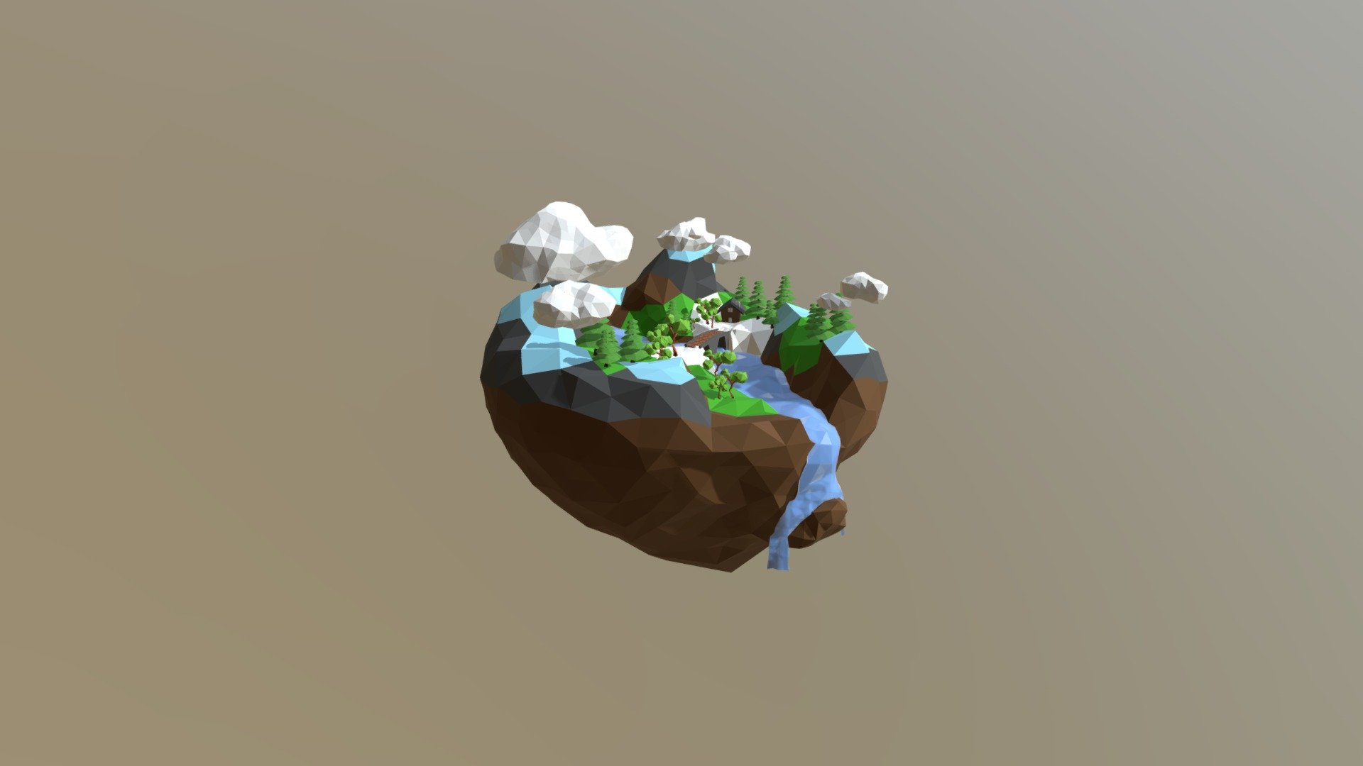 Low Poly Island - 3D model by L.u.X [382f9f0] - Sketchfab