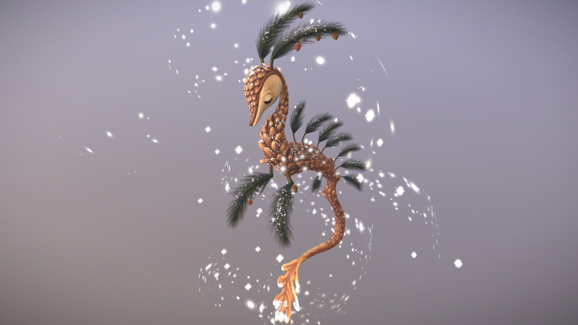 Wintery Pine Sea Dragon - 3D model by marlower [38359d9] - Sketchfab