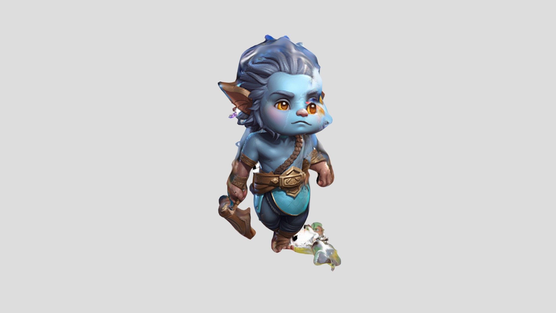 Blue Pixie with Axe A blue pixie with a point - Download Free 3D model by klrxyz [3835fc5 ...