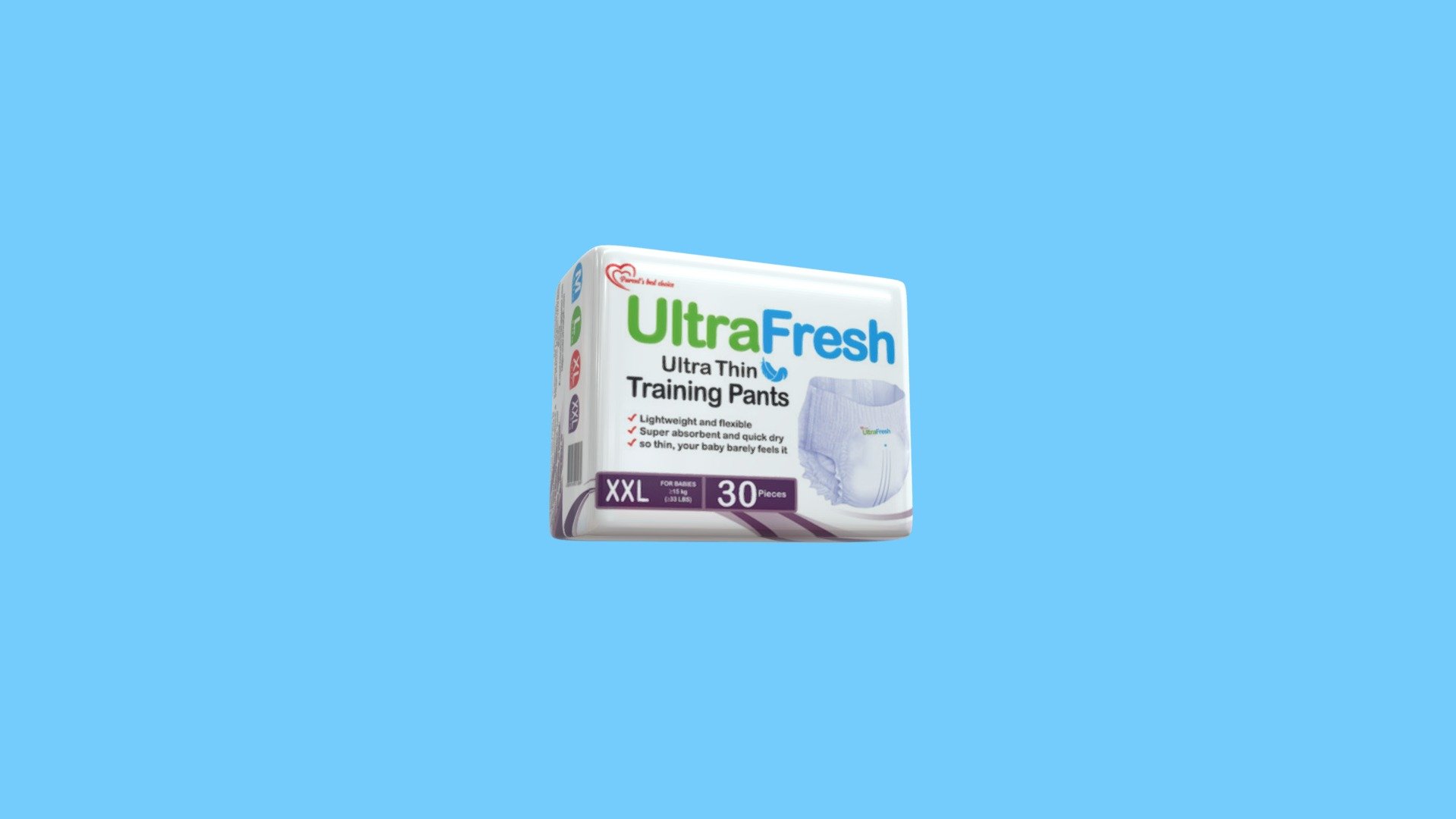 XXLarge UltraFresh Ultra Thin Training Pants - Download Free 3D model ...