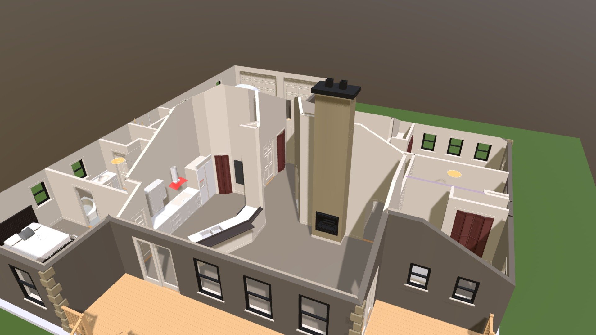 Plan 5771 mod 2 no roof - 3D model by fanshare [3838f2e] - Sketchfab