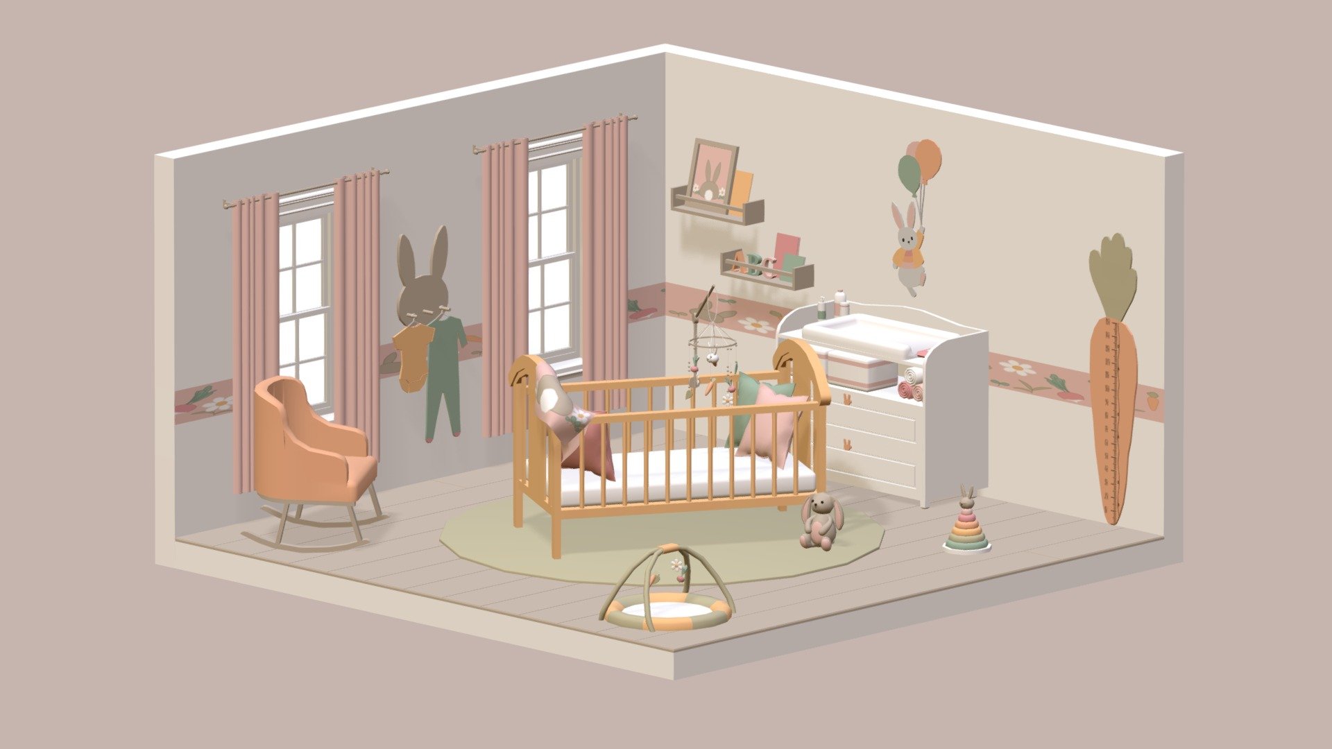 Baby room - Buy Royalty Free 3D model by ApprenticeRaccoon [383c314 ...
