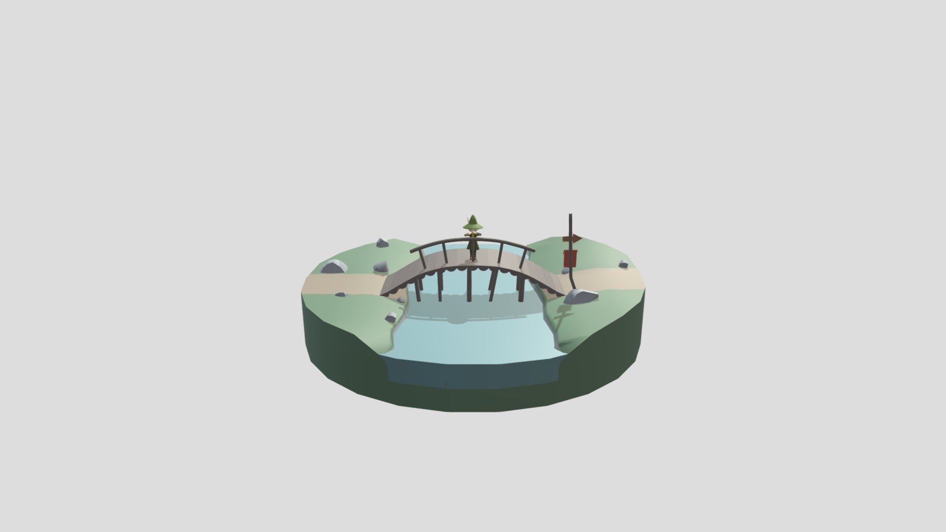 Snufkin w/background - 3D model by Neoichigo [383cc94] - Sketchfab