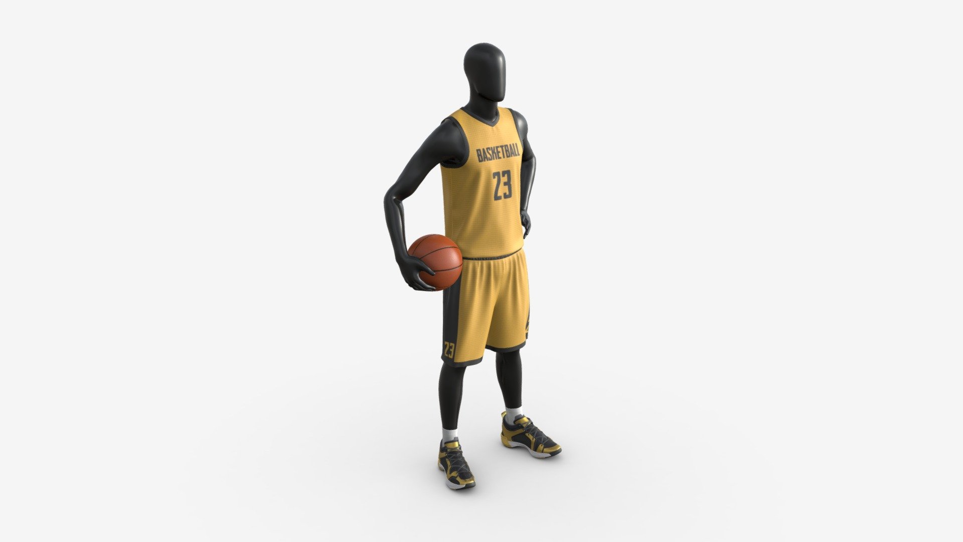 Mannequin Basketball Uniform Standing with Ball - Buy Royalty Free 3D ...