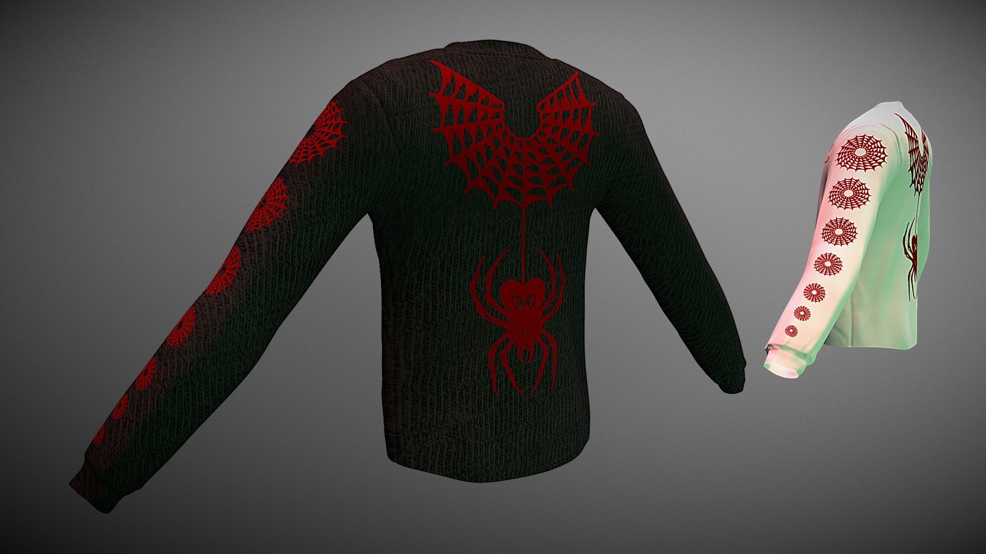 Red Spider Design on Long Sleeve Shirts - 3D model by lexyemeeks ...